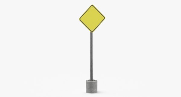 Diamond Street Signs Cylinder, Square and U shape 3D - TurboSquid 1893623