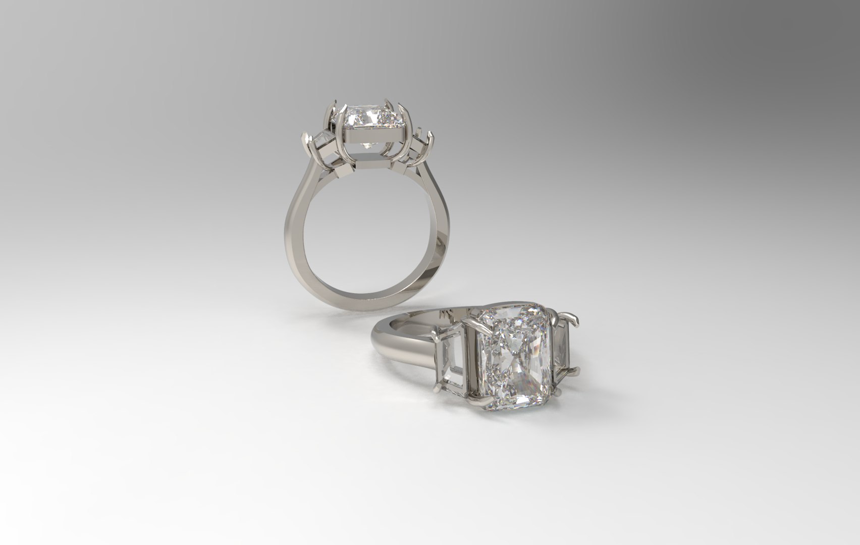 3D gold silver ring model - TurboSquid 1509181