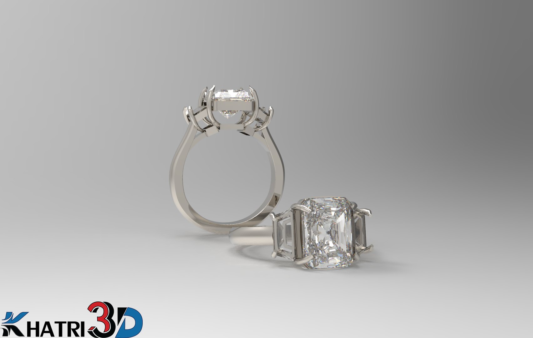3D gold silver ring model - TurboSquid 1509181