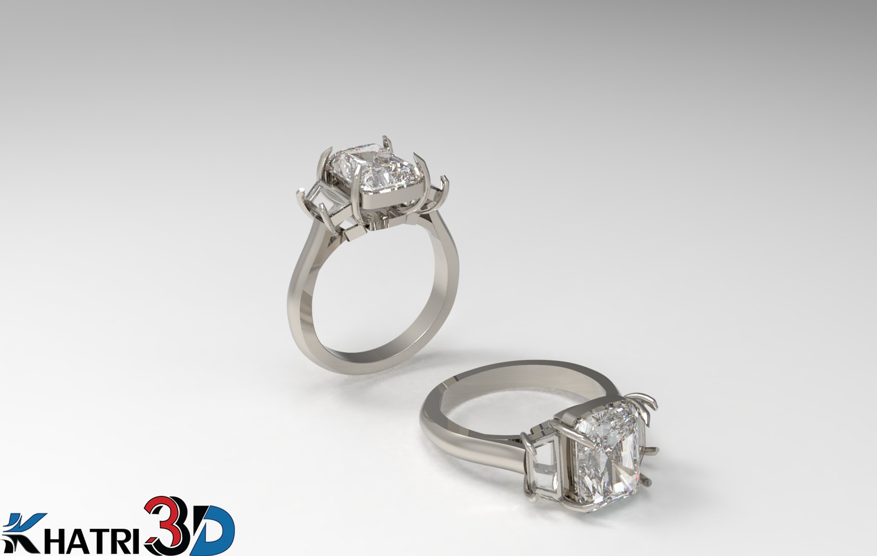 3D gold silver ring model - TurboSquid 1509181