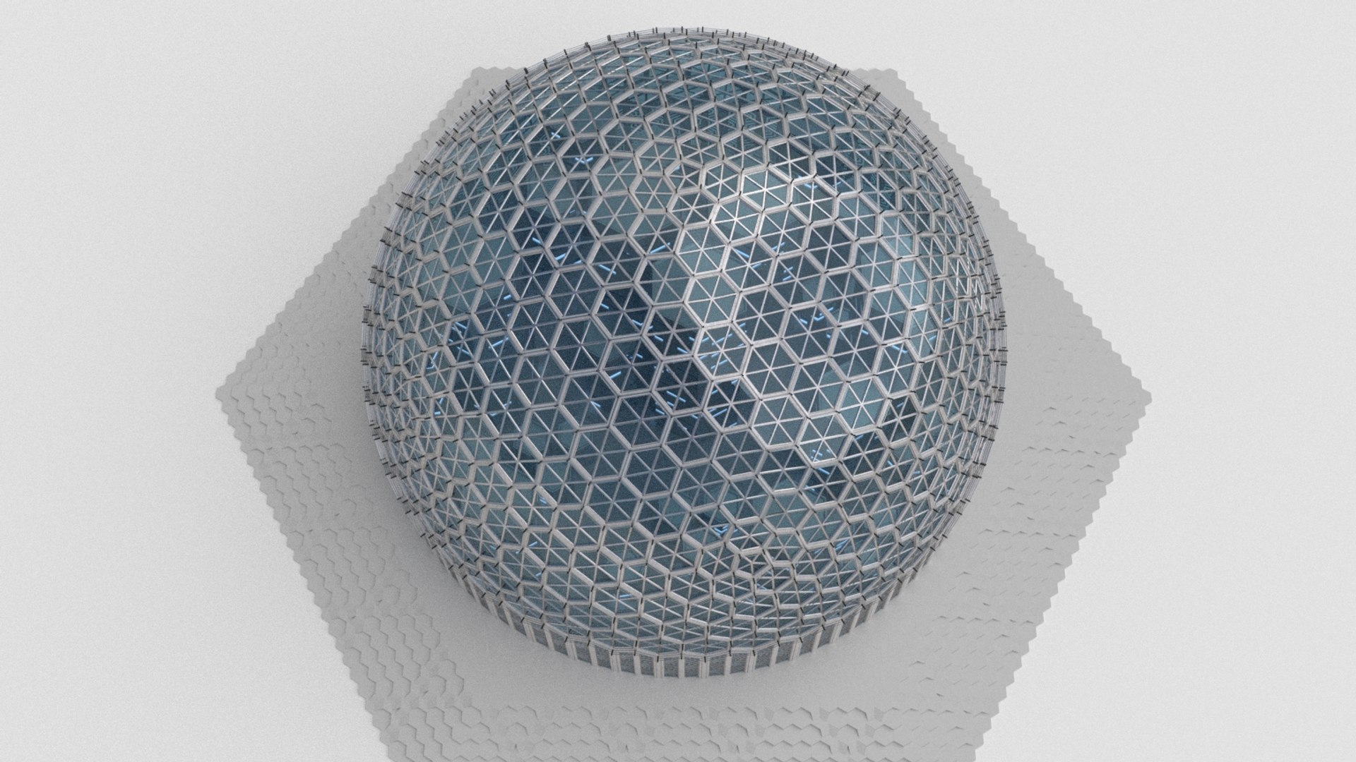 3d Big Sized Dome Hexagon Model