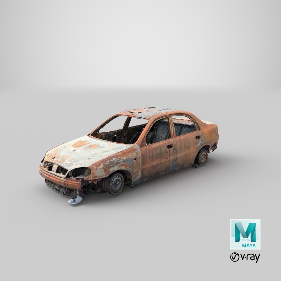 3D Burned Car Wreck 03 - TurboSquid 2070740