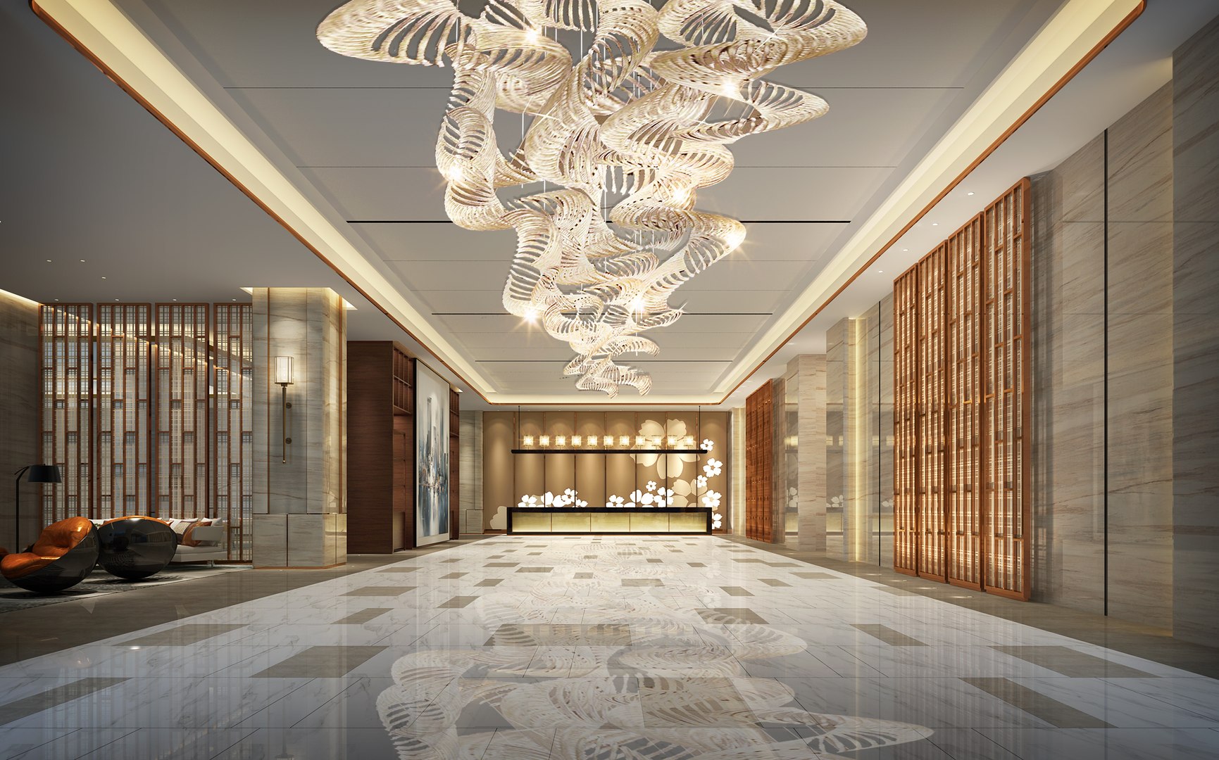 Lobby Interiors Model - TurboSquid 1645380