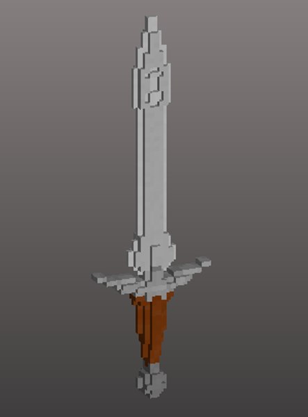 3D voxel iron sword | 1143706 | TurboSquid