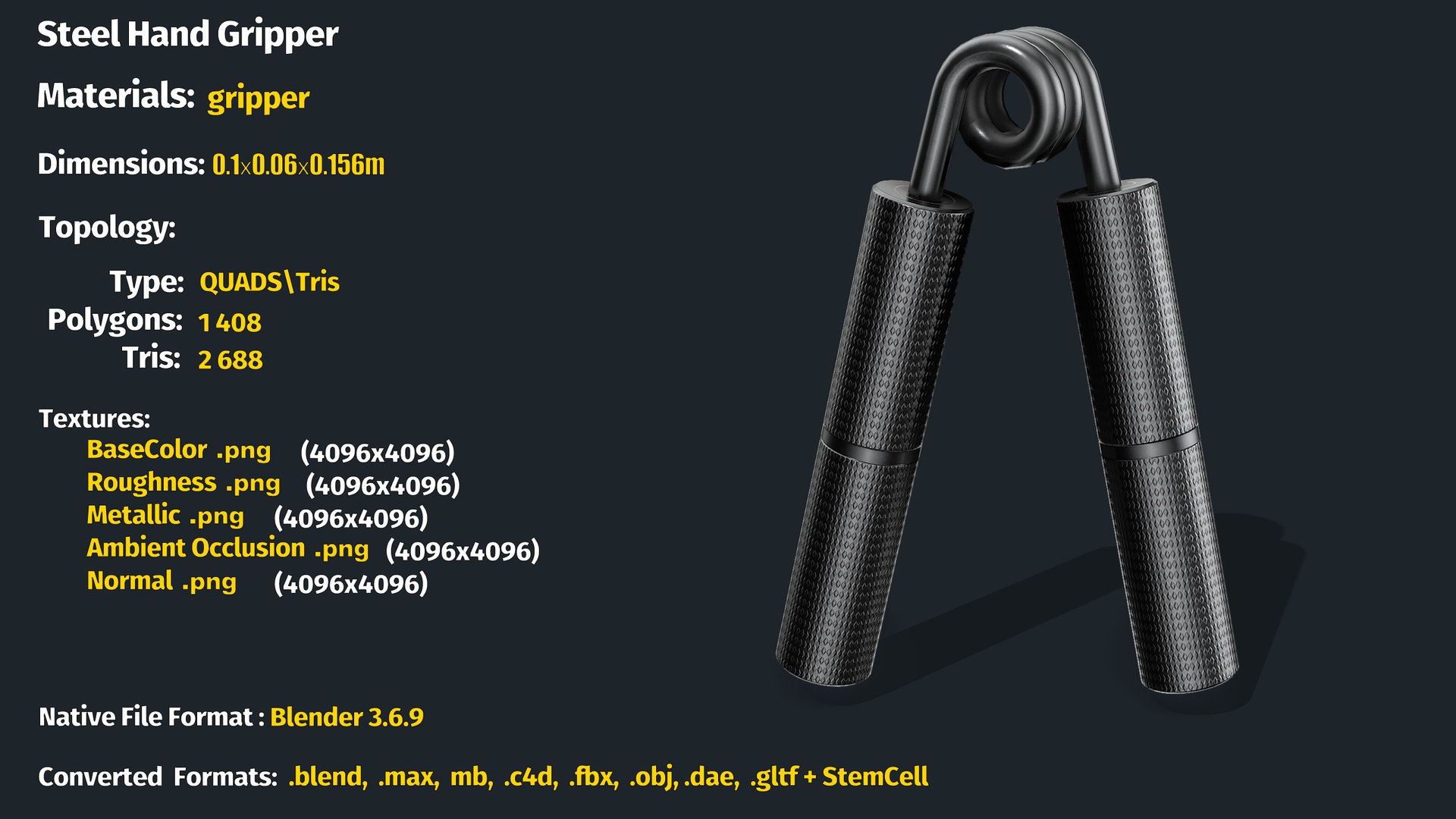3D Steel Hand Gripper - TurboSquid 2214777