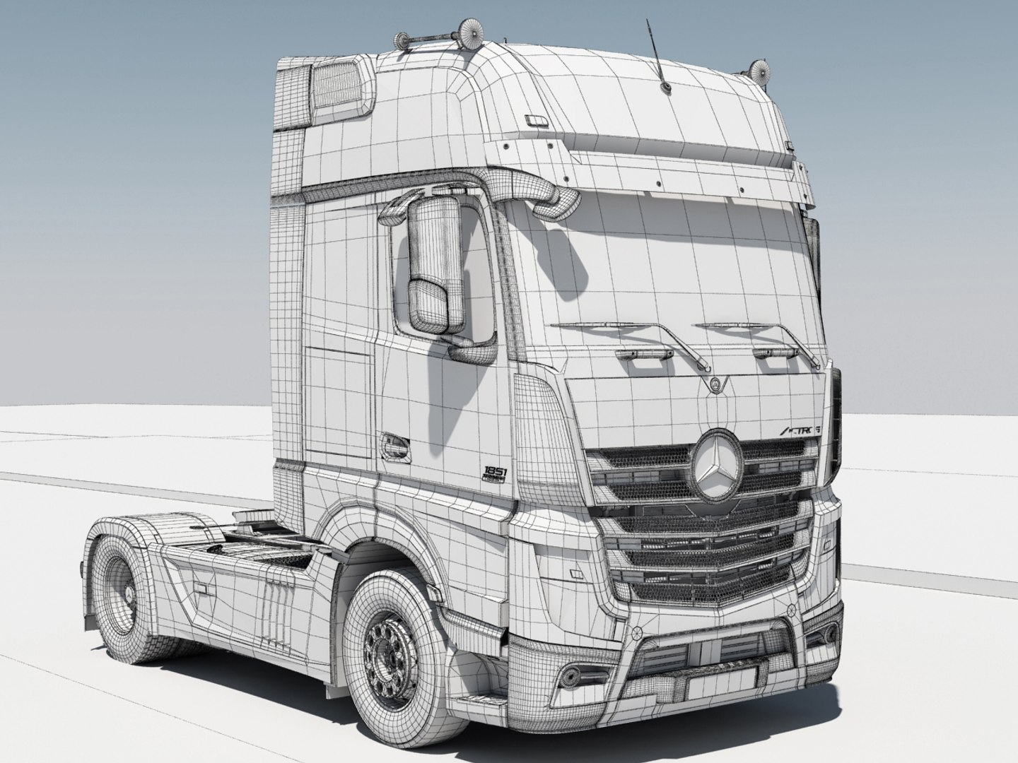 3d model actros 2011 trailer