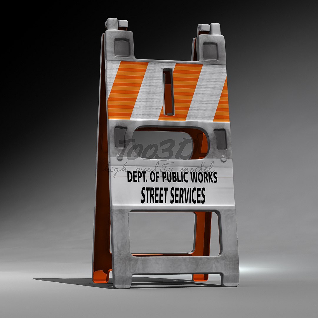3d Fold-able Road Sign Model