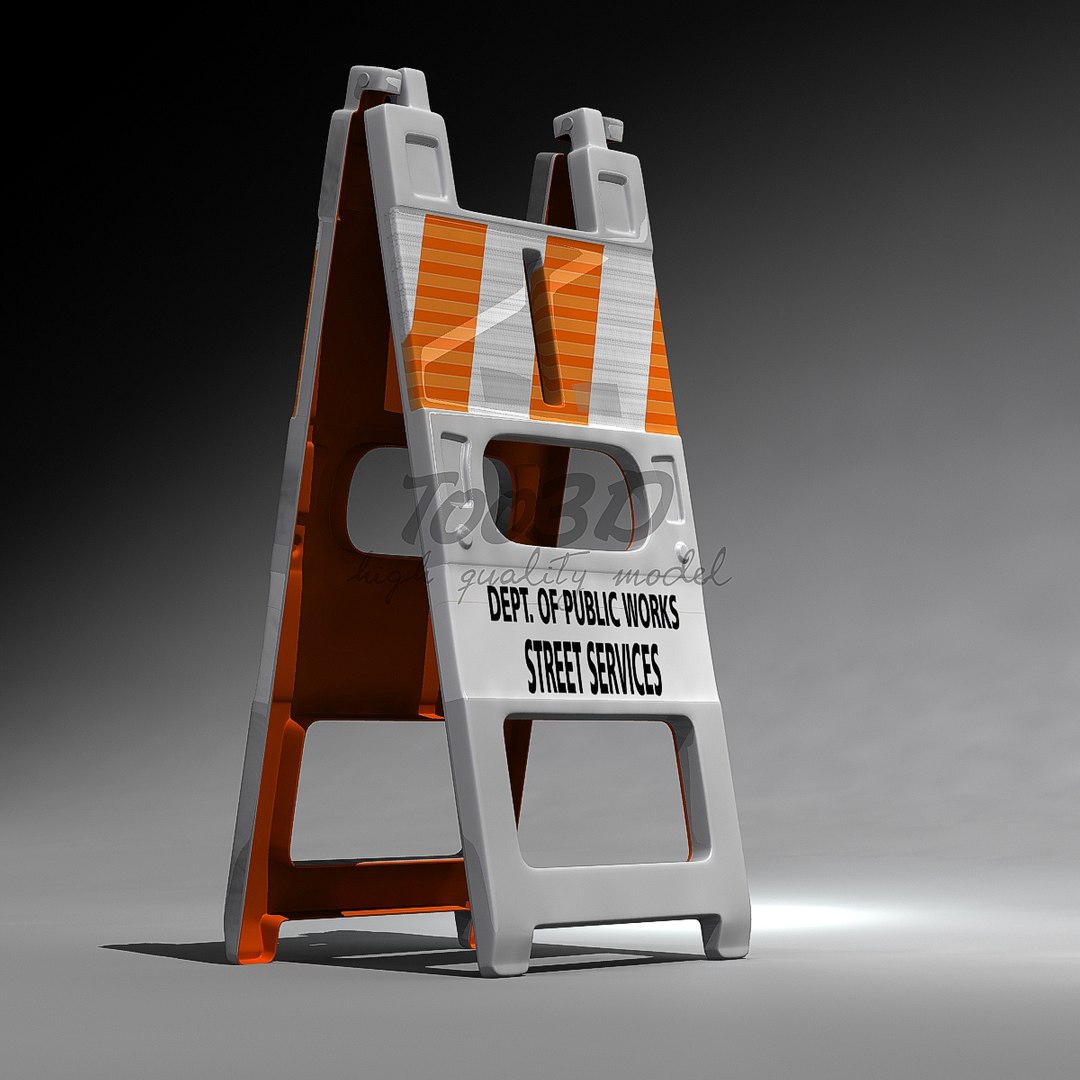 3d Fold-able Road Sign Model