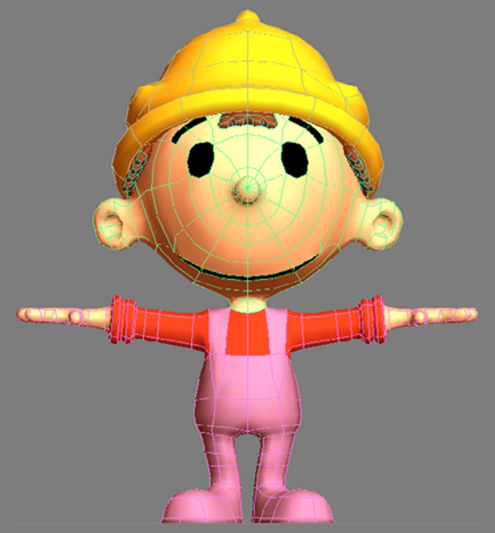 3d Little Cute Worker Character Model