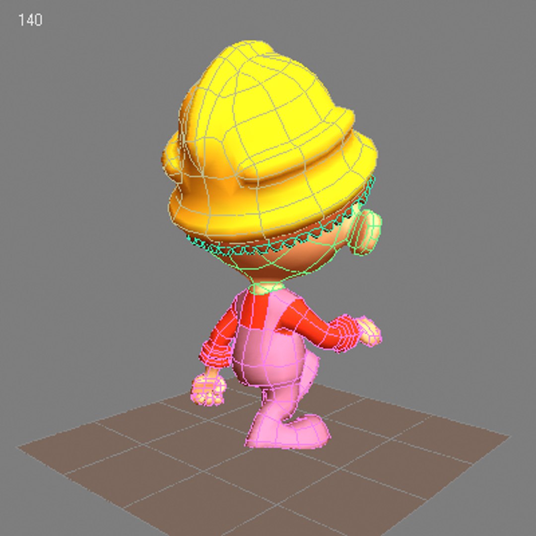 3d Little Cute Worker Character Model