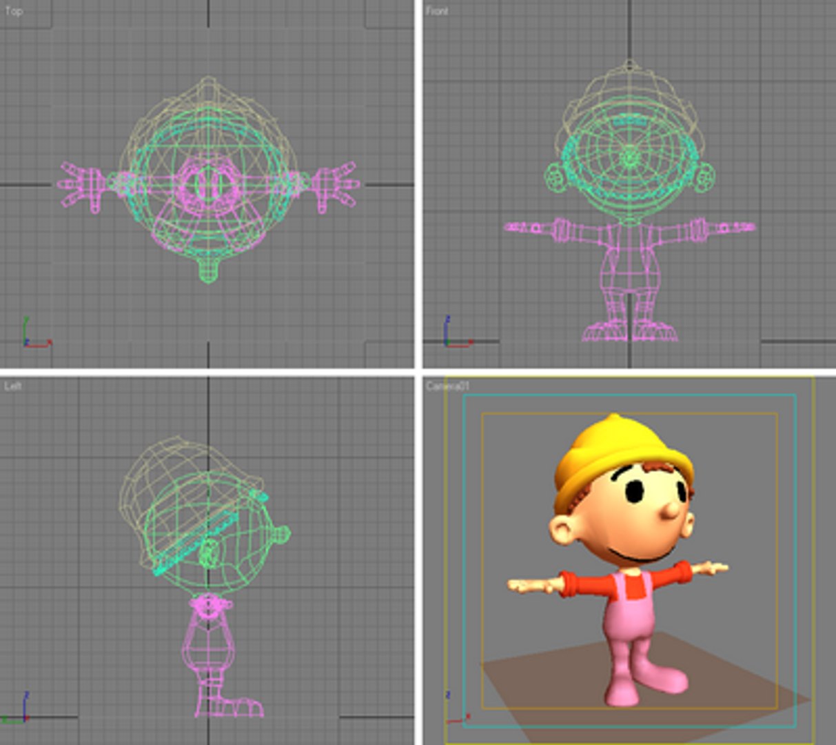 3d Little Cute Worker Character Model