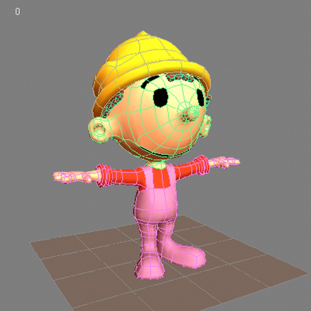 3d Little Cute Worker Character Model