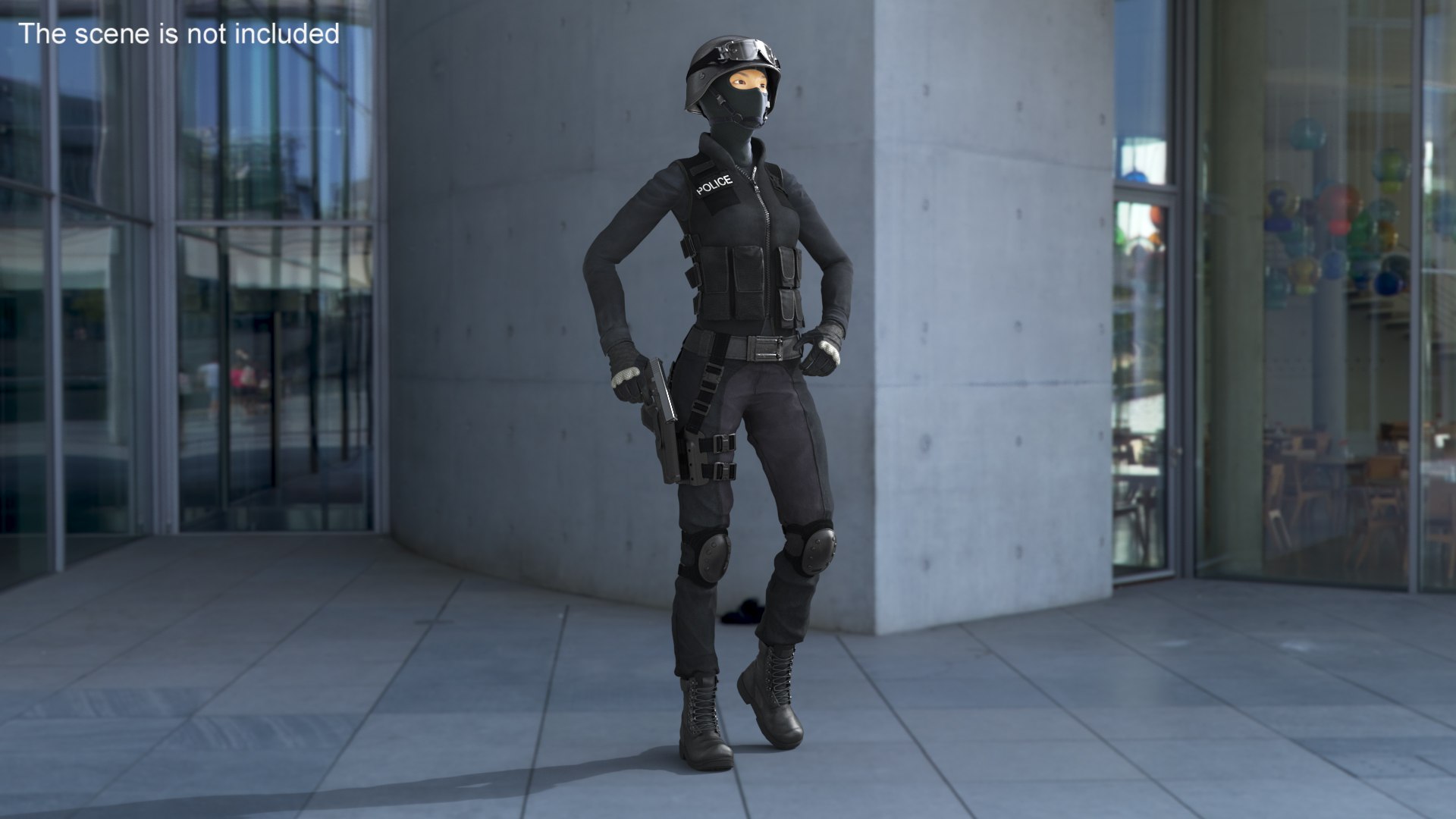 3D Female Military Swat Asian Rigged For Cinema 4D - TurboSquid 2297382