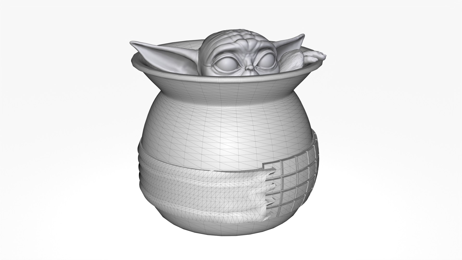 Grogu Pencil Holder STL 3D Model - TurboSquid 2208591