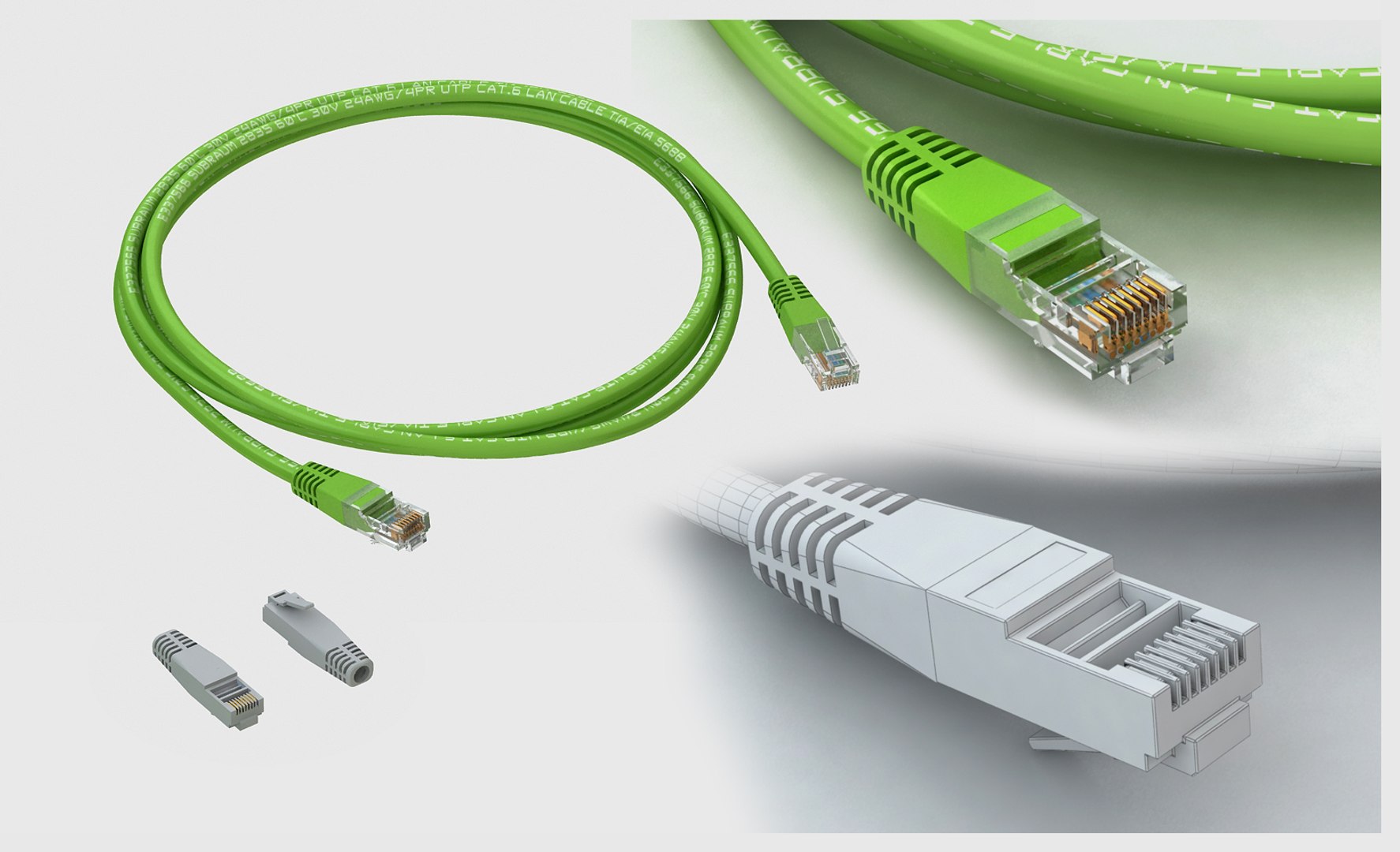 3D Network Lan Cat Cable - TurboSquid 1386215