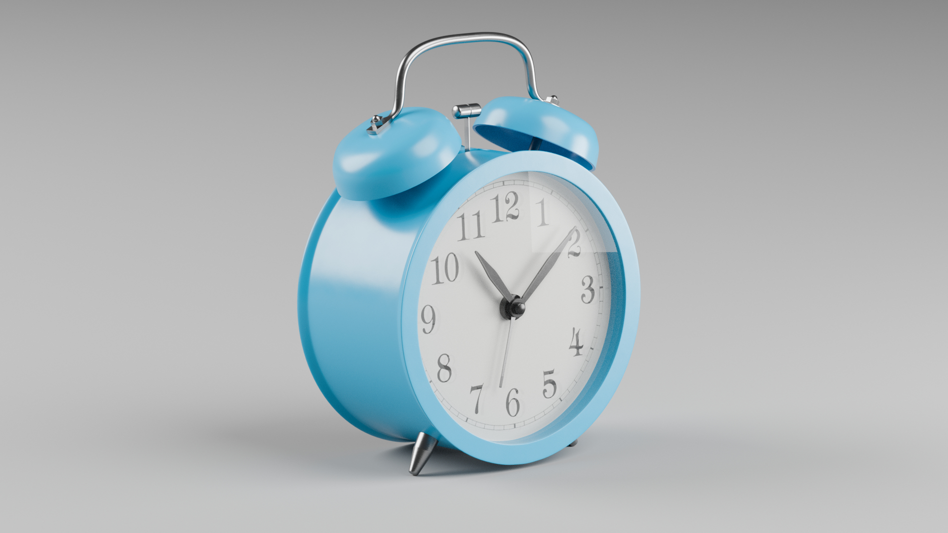 3D Retro Alarm Clock Blue - TurboSquid 2373695