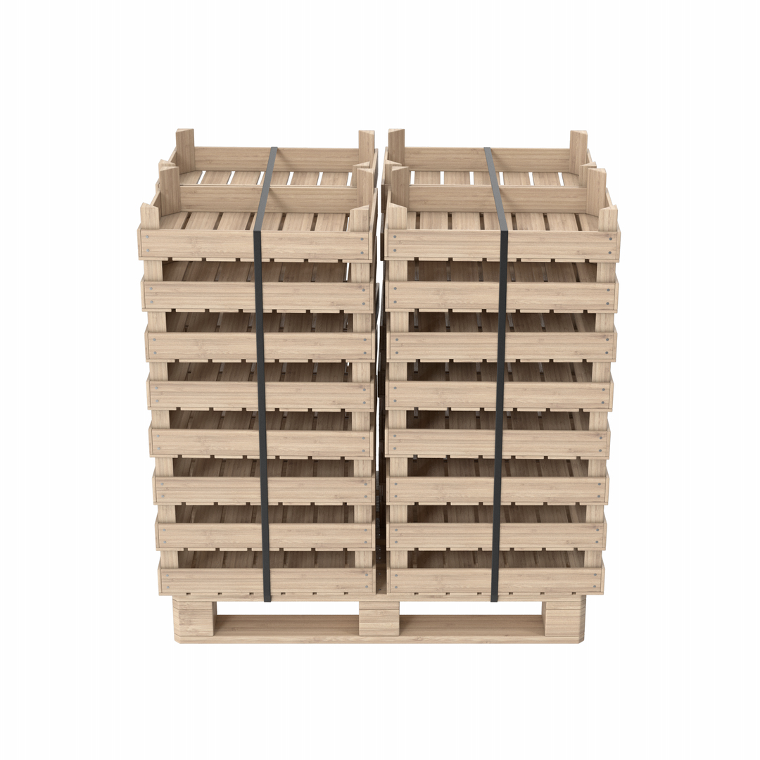 3D Wooden Fruit Crates On Pallet Model - TurboSquid 2122399