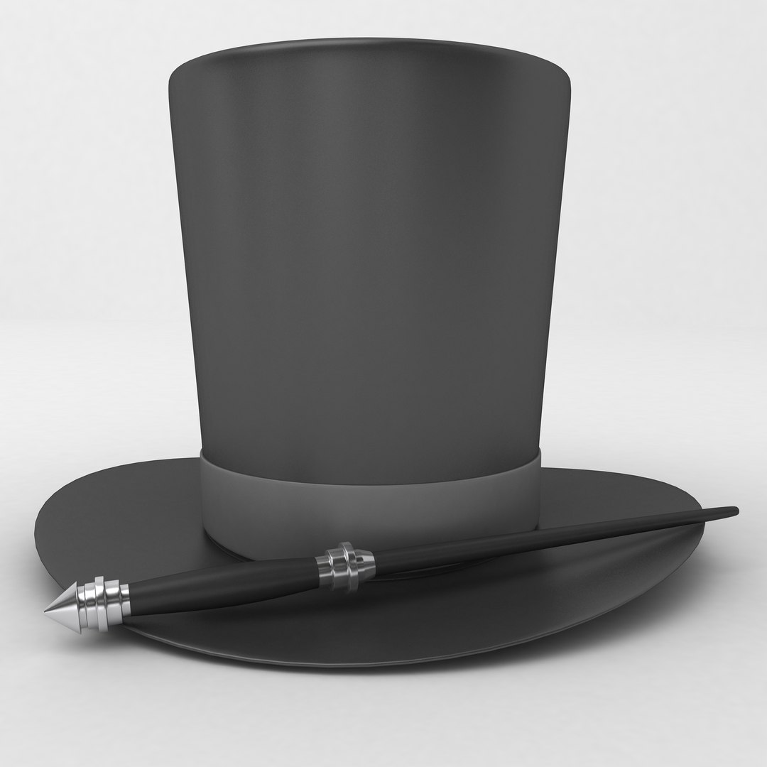 3D Magic Hat And Wand Model - TurboSquid 1937861