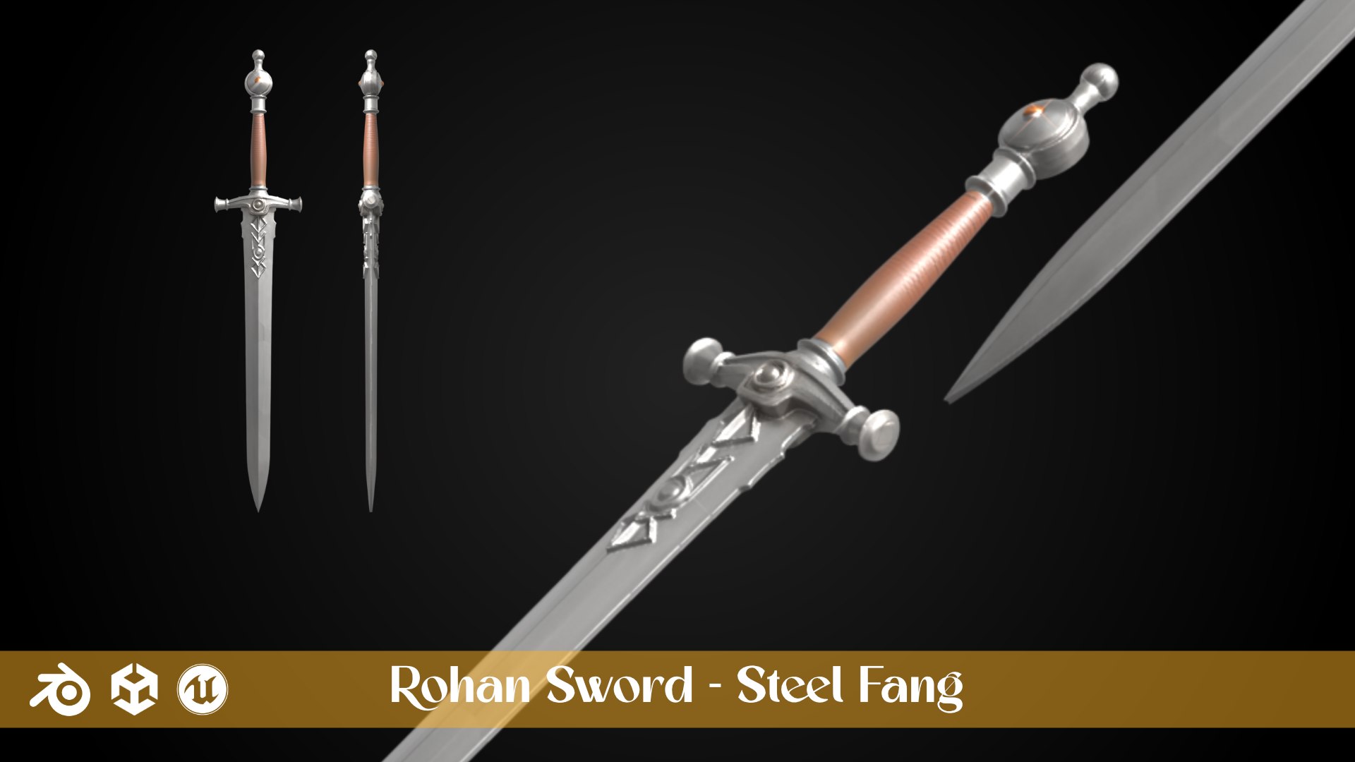 Free Stylized Rohan Sword - Steel Fang - Game Ready 3D - TurboSquid 2440389