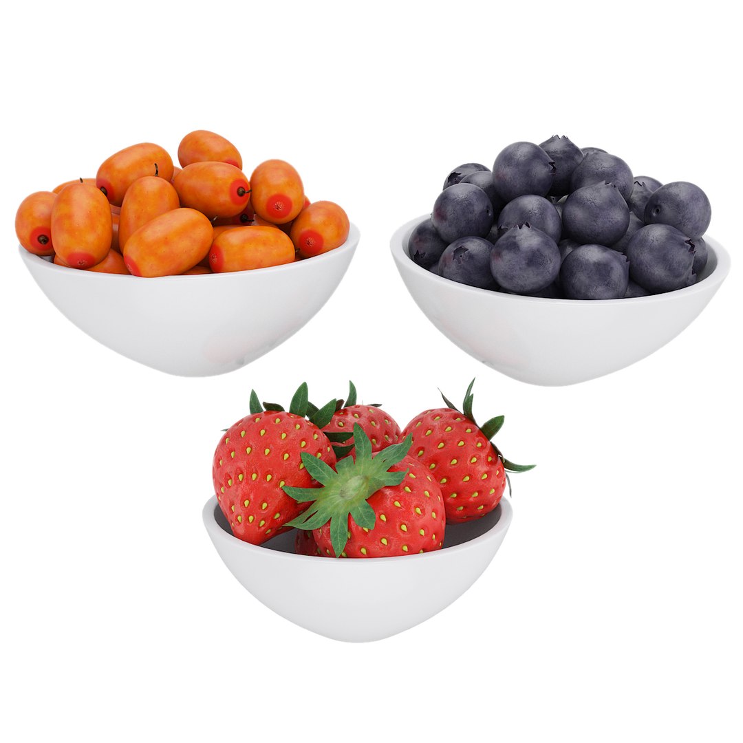 3D Model Berry Bowls - TurboSquid 1966249