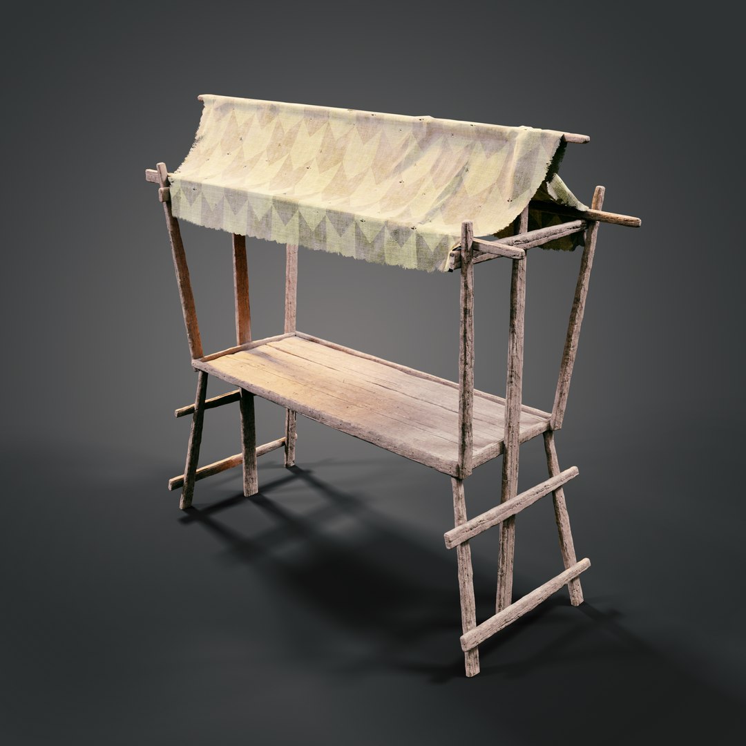 Medieval market stalls 3D model - TurboSquid 1839469