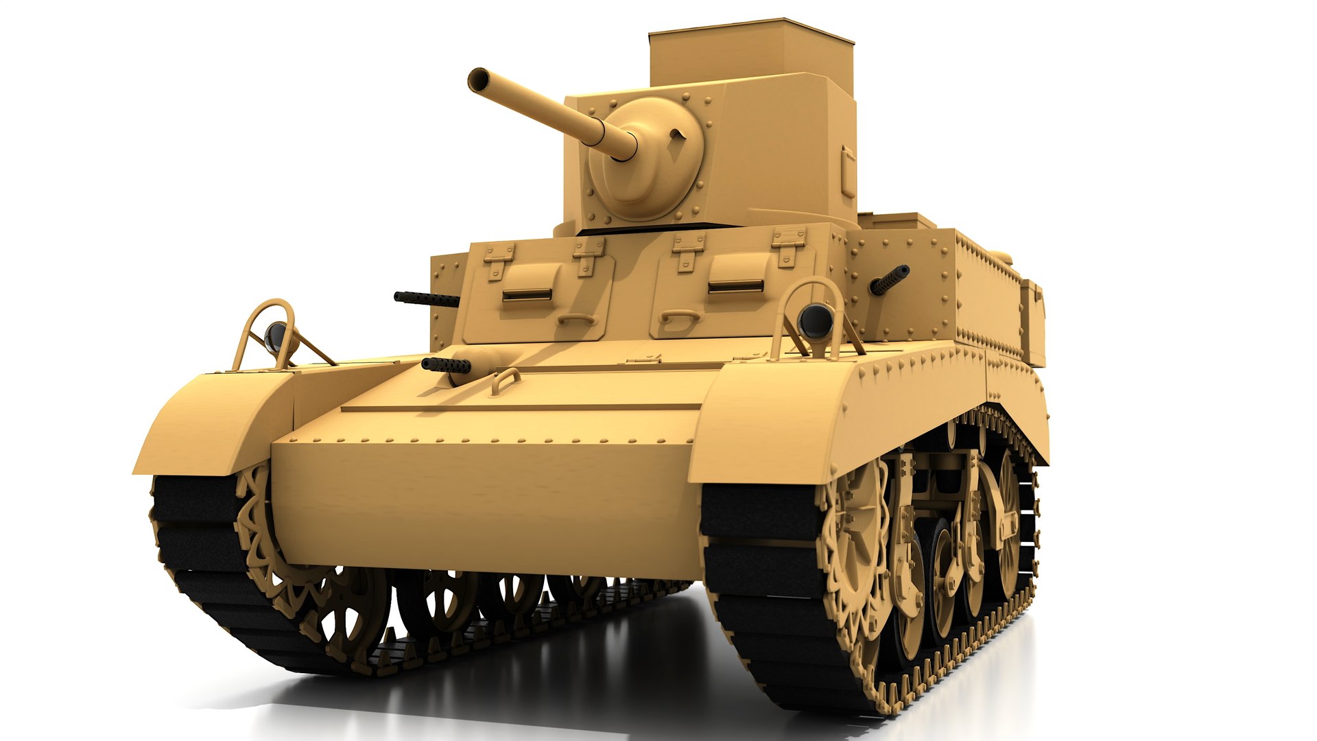 3D Model Simple M3 Stuart Tank - TurboSquid 1843760