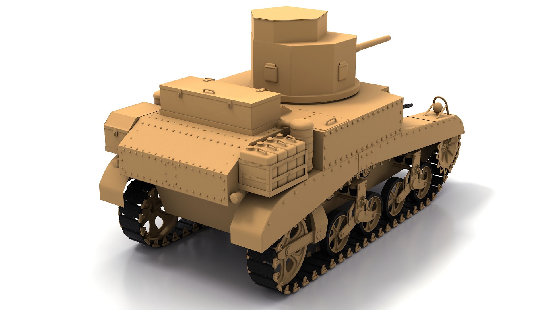 3D Model Simple M3 Stuart Tank - TurboSquid 1843760