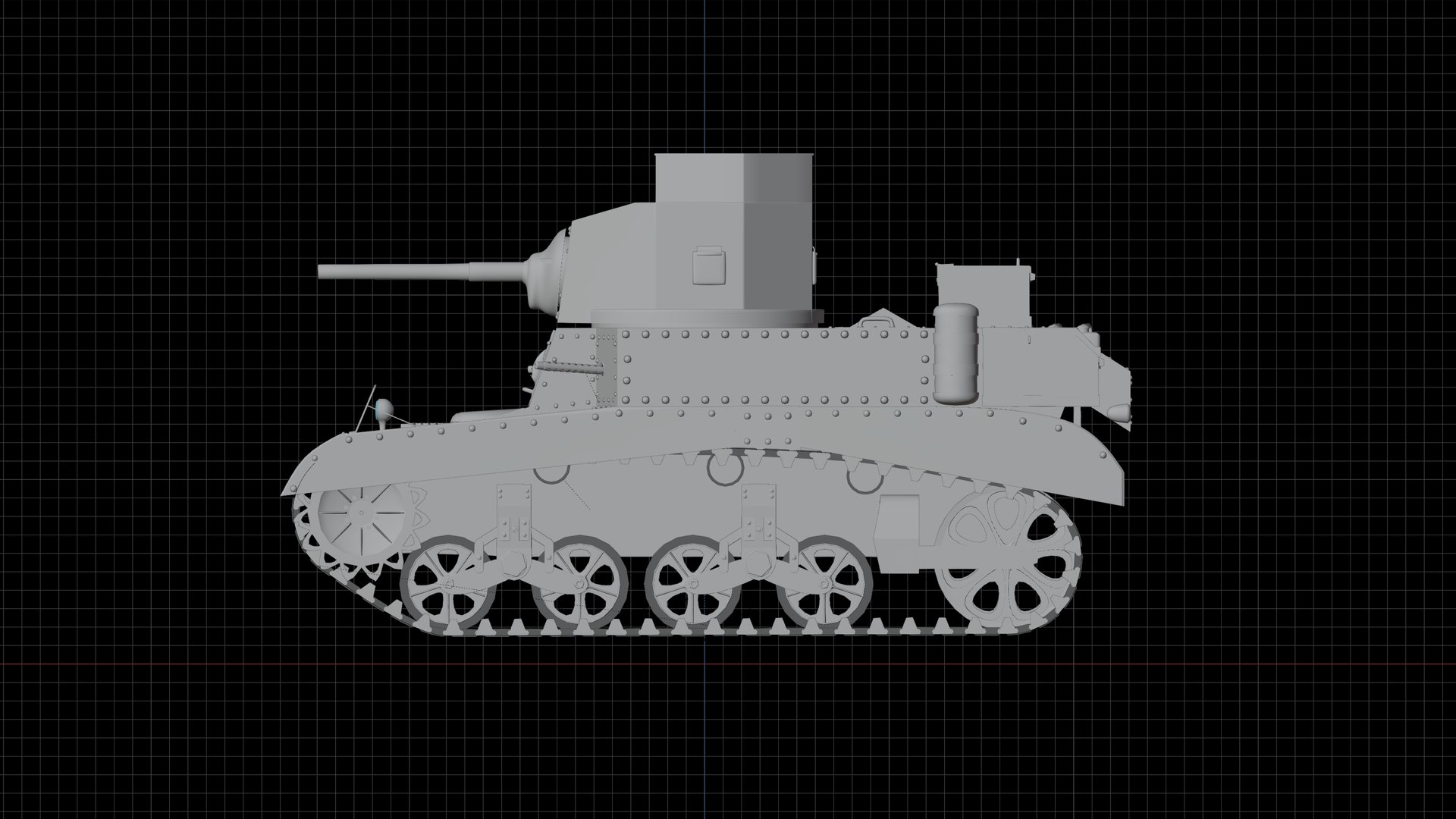 3D Model Simple M3 Stuart Tank - TurboSquid 1843760