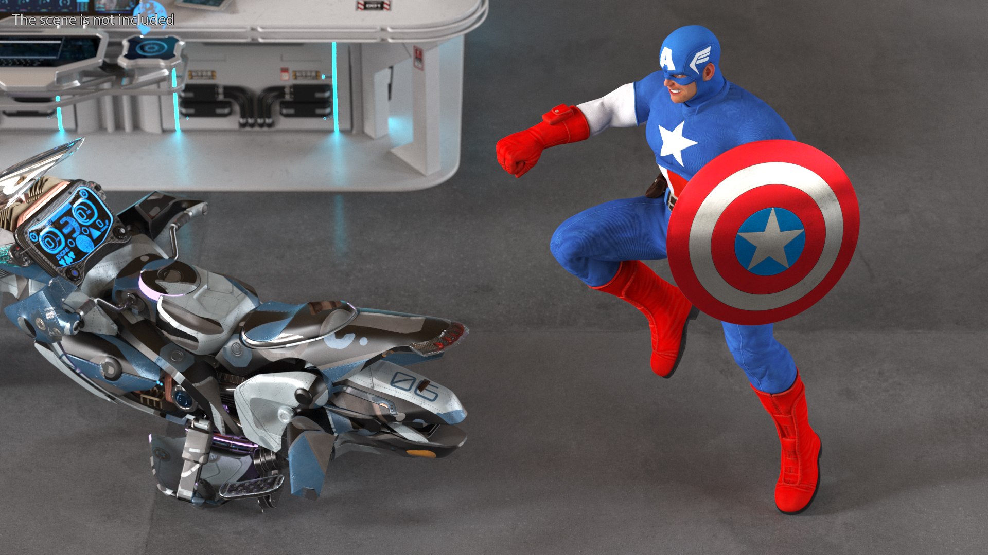 Captain America Cartoon Fighting Pose 3D - TurboSquid 2056145