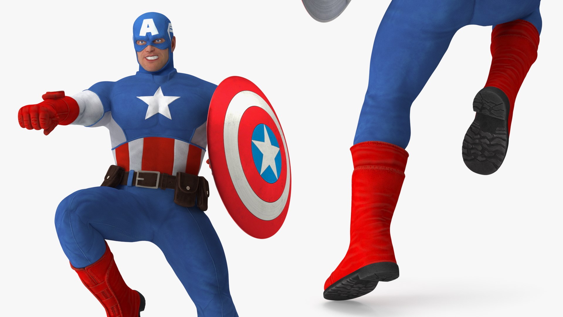 Captain America Cartoon Fighting Pose 3D - TurboSquid 2056145