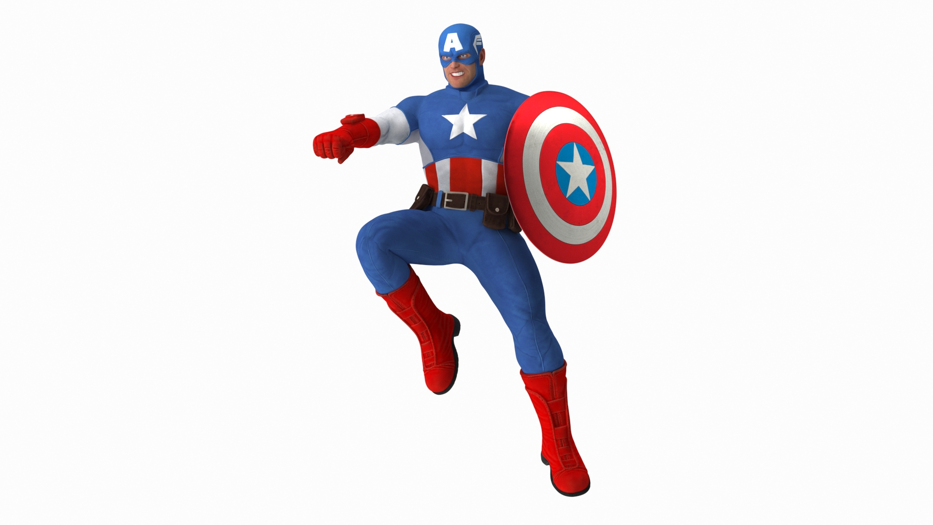 Captain America Cartoon Fighting Pose 3D - TurboSquid 2056145