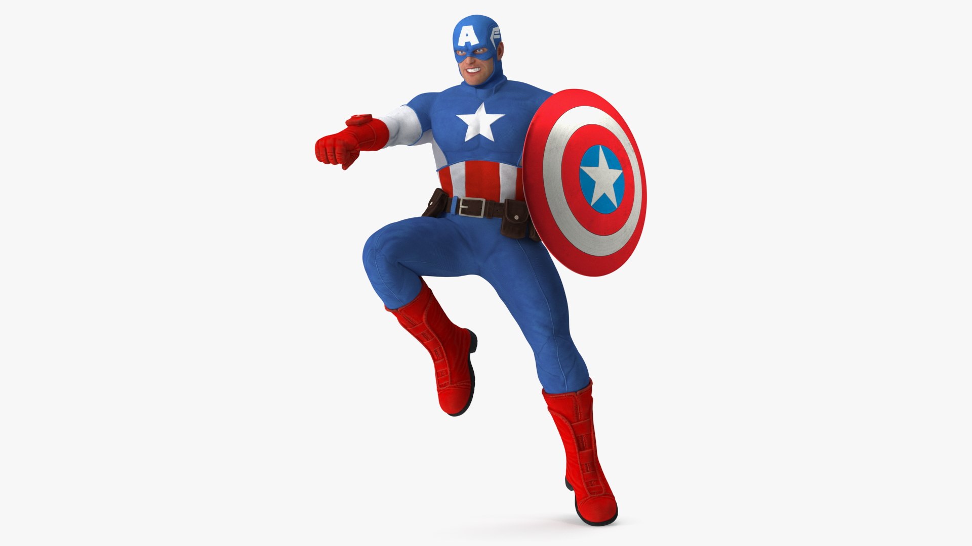 Captain America Cartoon Fighting Pose 3D - TurboSquid 2056145