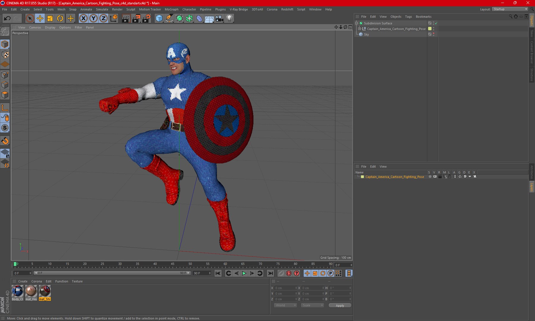 Captain America Cartoon Fighting Pose 3D - TurboSquid 2056145