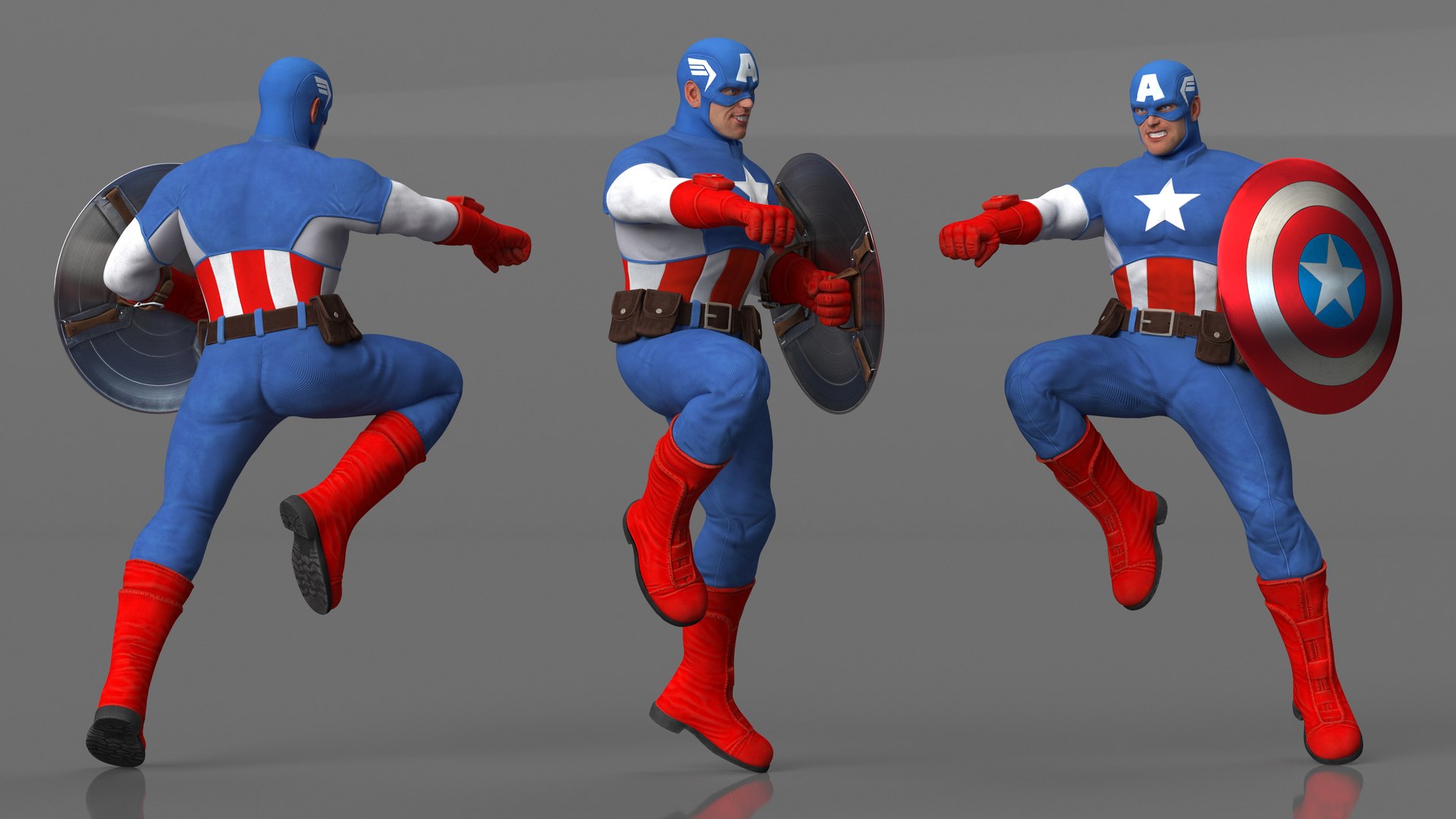 Captain America Cartoon Fighting Pose 3D - TurboSquid 2056145