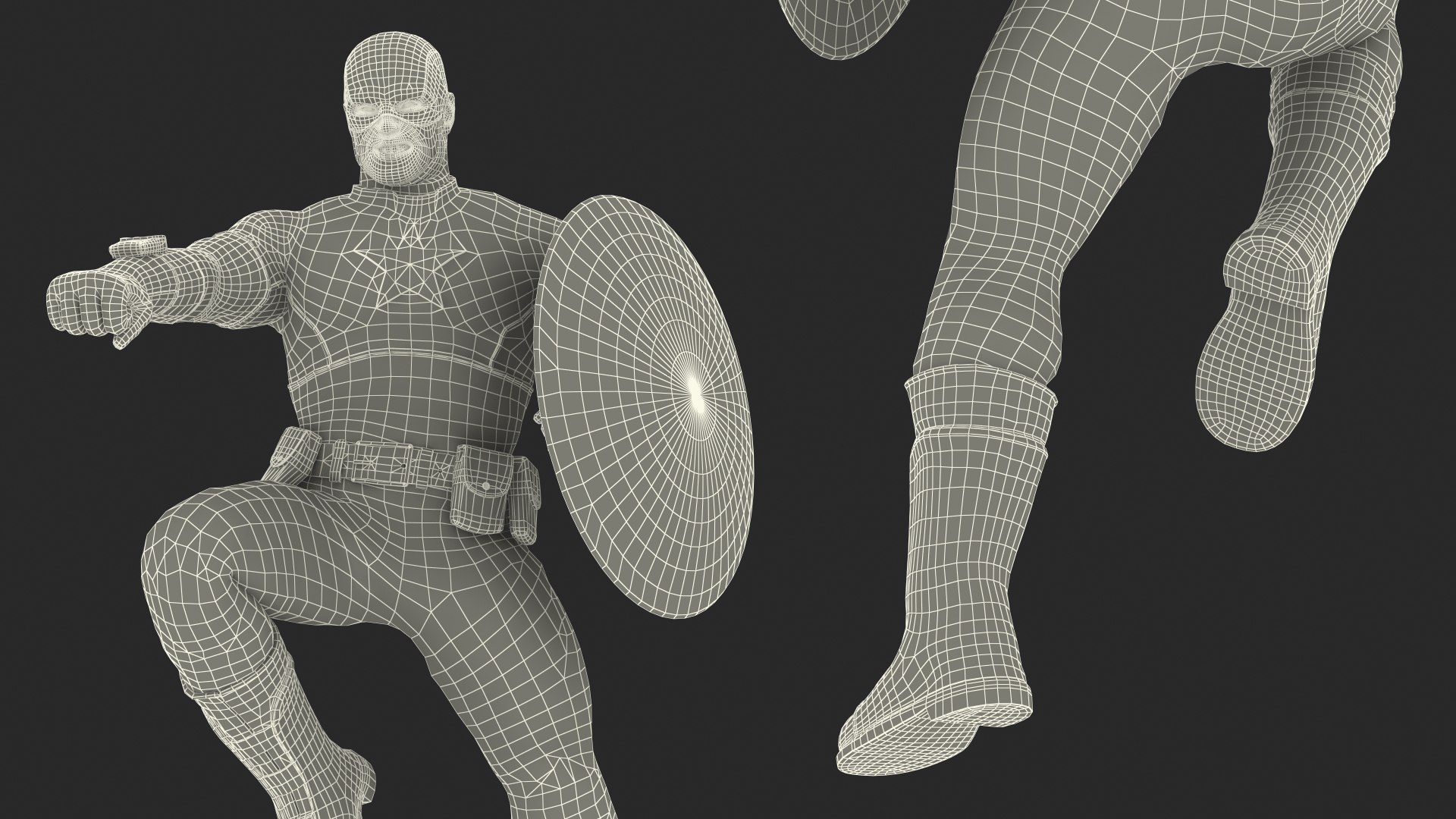 Captain America Cartoon Fighting Pose 3D - TurboSquid 2056145