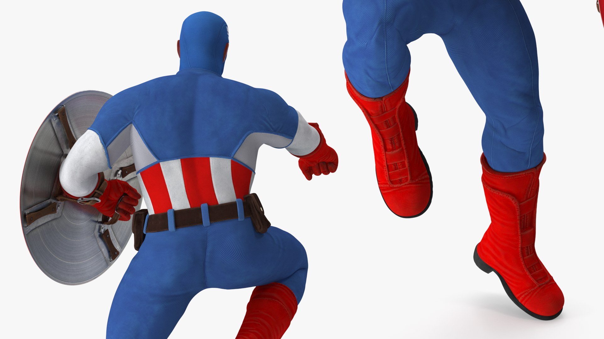 Captain America Cartoon Fighting Pose 3D - TurboSquid 2056145