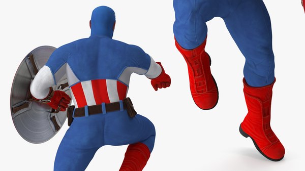 modelo 3d Pose de lucha de dibujos animados del Capitán América ...