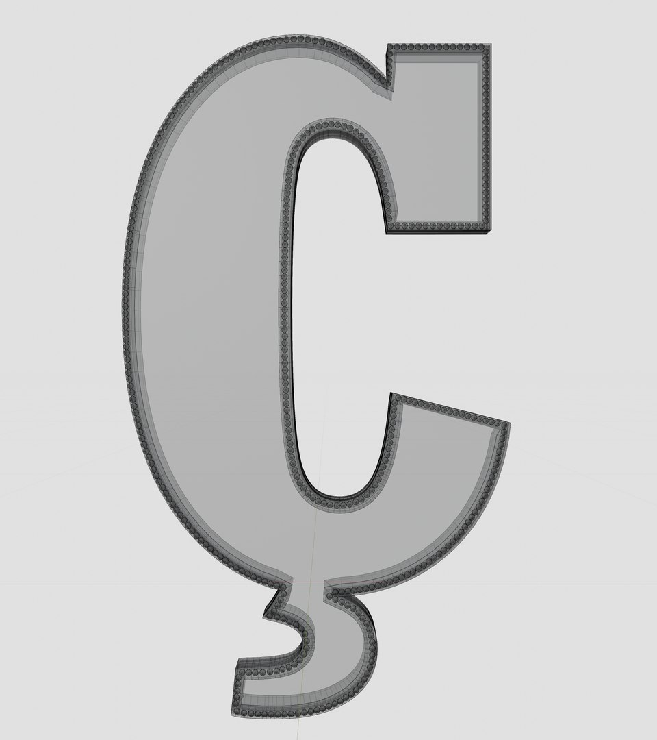 3D Solar Panel Letter - C - TurboSquid 2242046