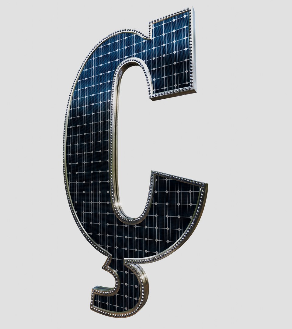 3D Solar Panel Letter - C - TurboSquid 2242046