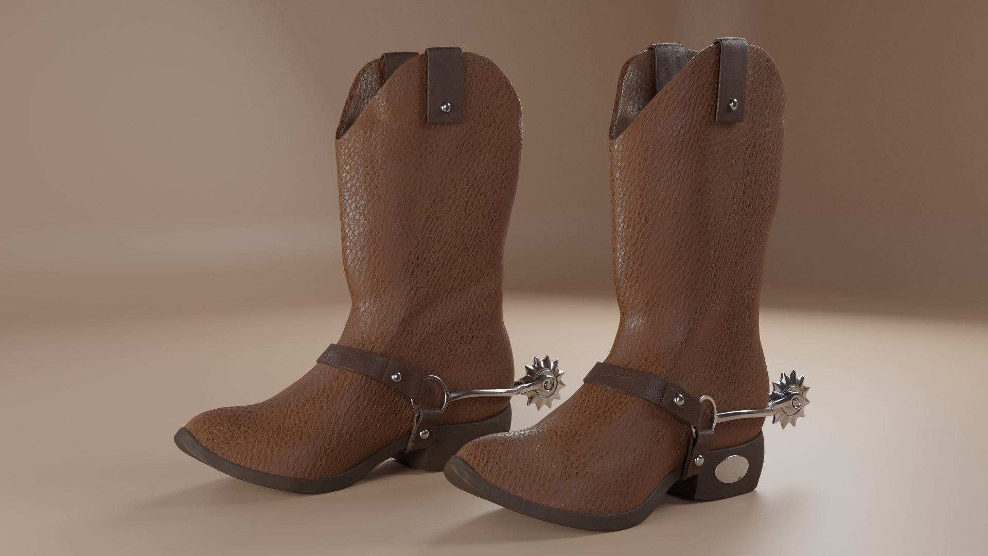3D Leather Cowboy Boots - TurboSquid 1926969