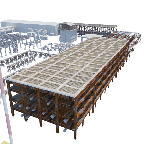 industrial buildings structures frames 3d max