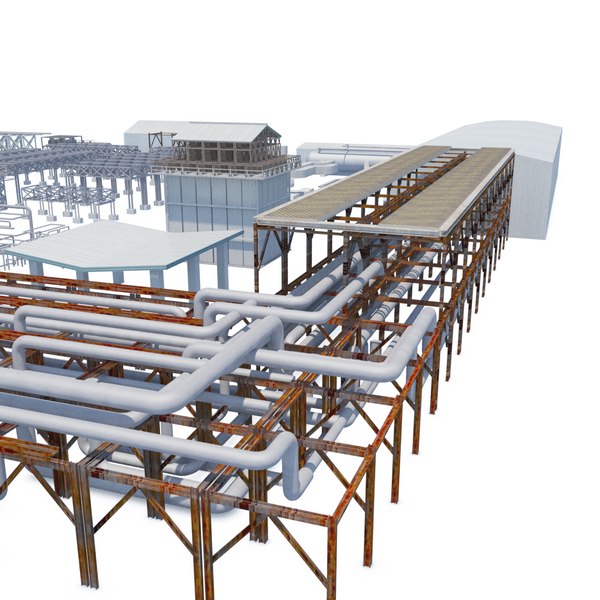 industrial buildings structures frames 3d max