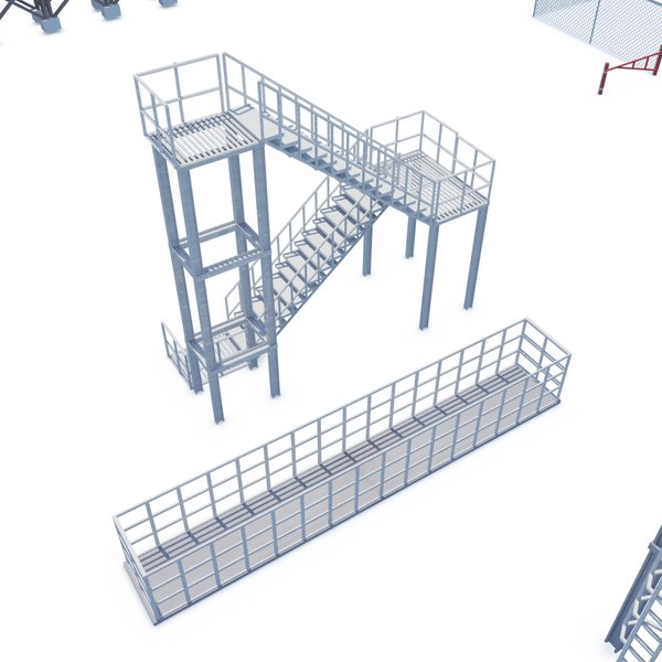 industrial buildings structures frames 3d max