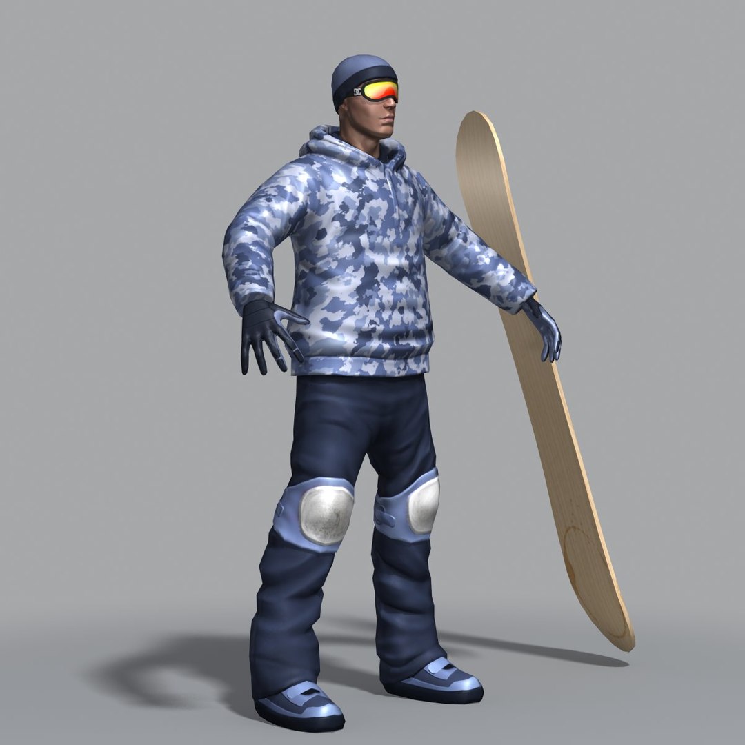 3d Model Snowboarder