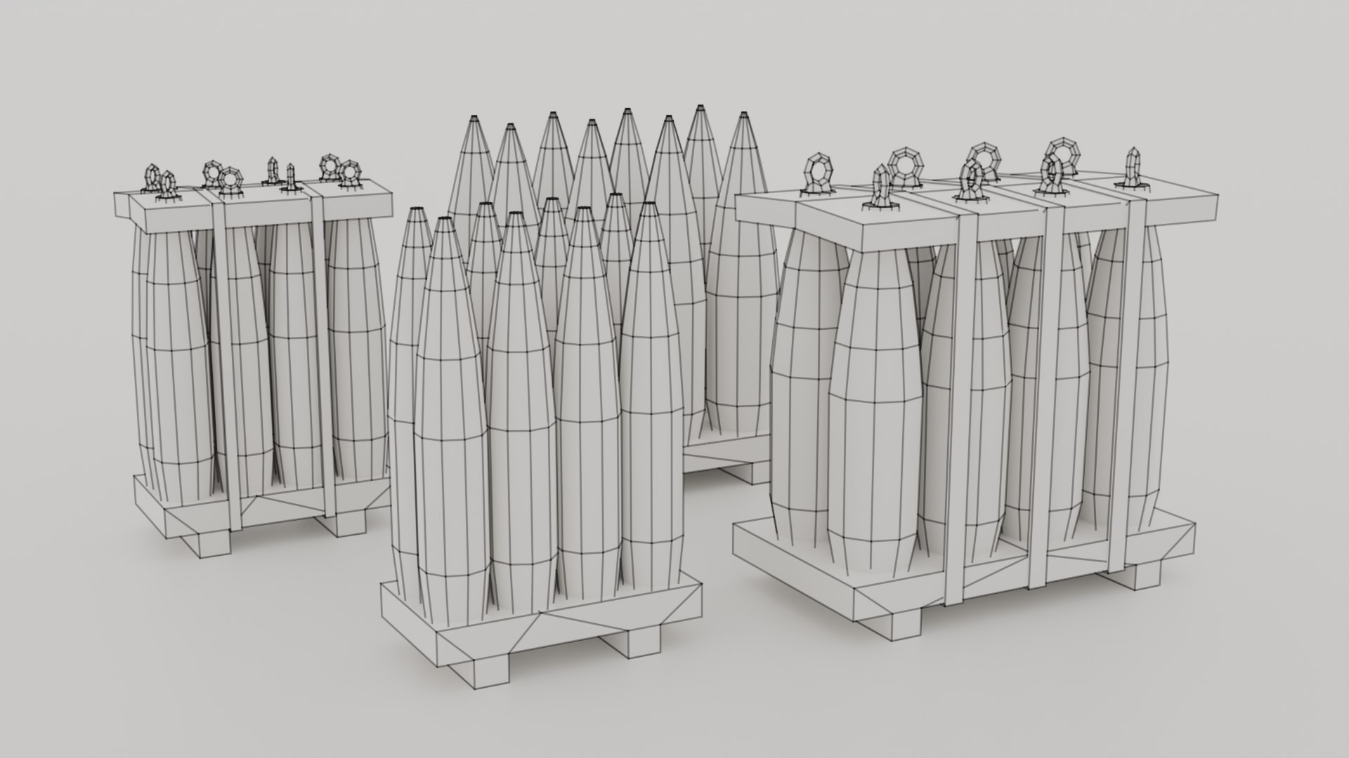 Artillery Shell Crate Packed 105mm 155mm 3D Model - TurboSquid 2089770