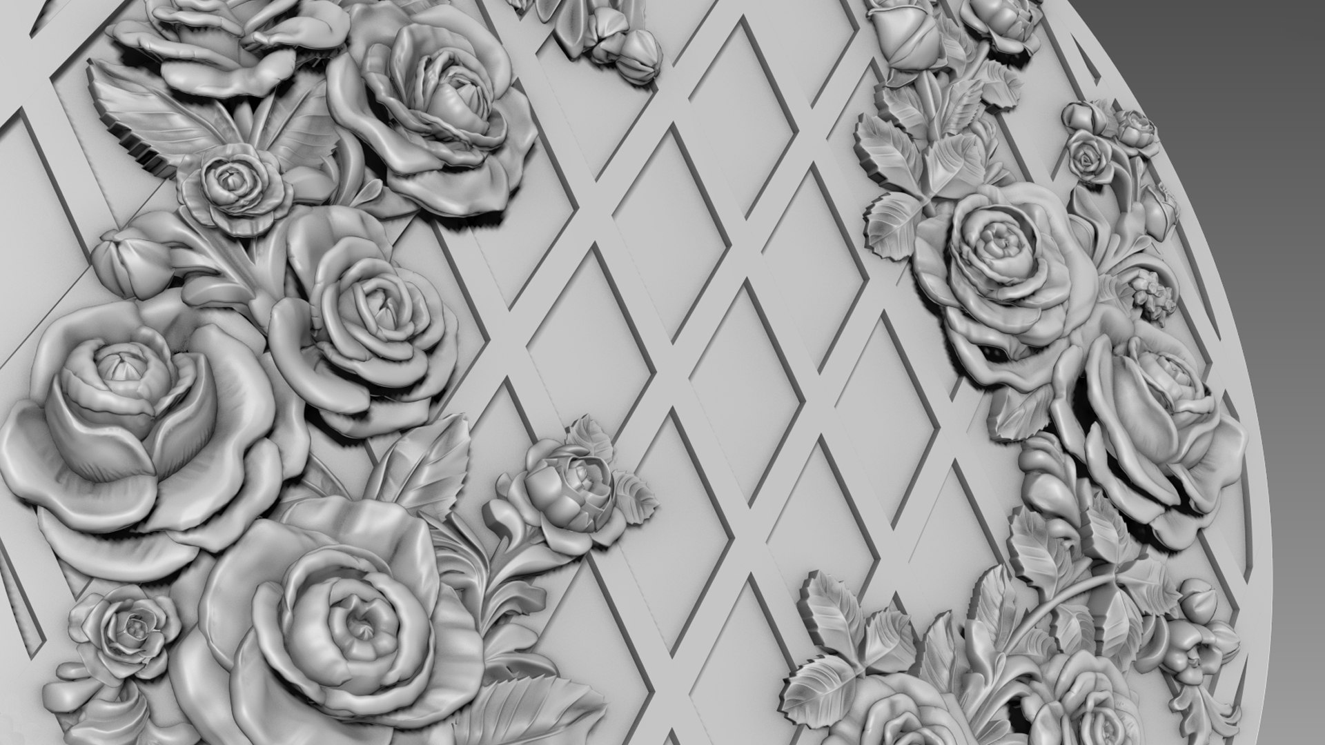 3D Roses Bas-relief Model - TurboSquid 2103789