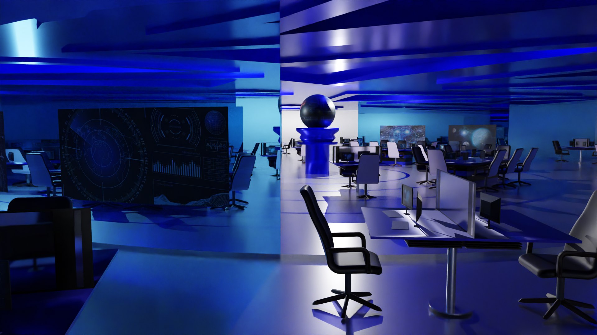 3D Sci-Fi Command Center - TurboSquid 2161391