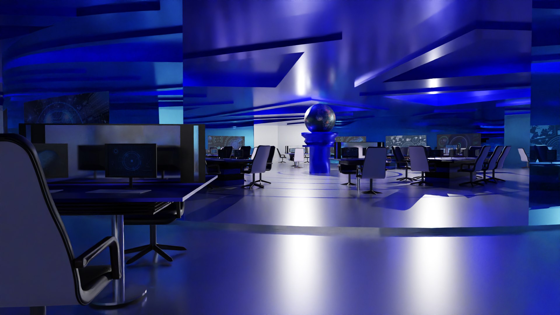 3D Sci-Fi Command Center - TurboSquid 2161391