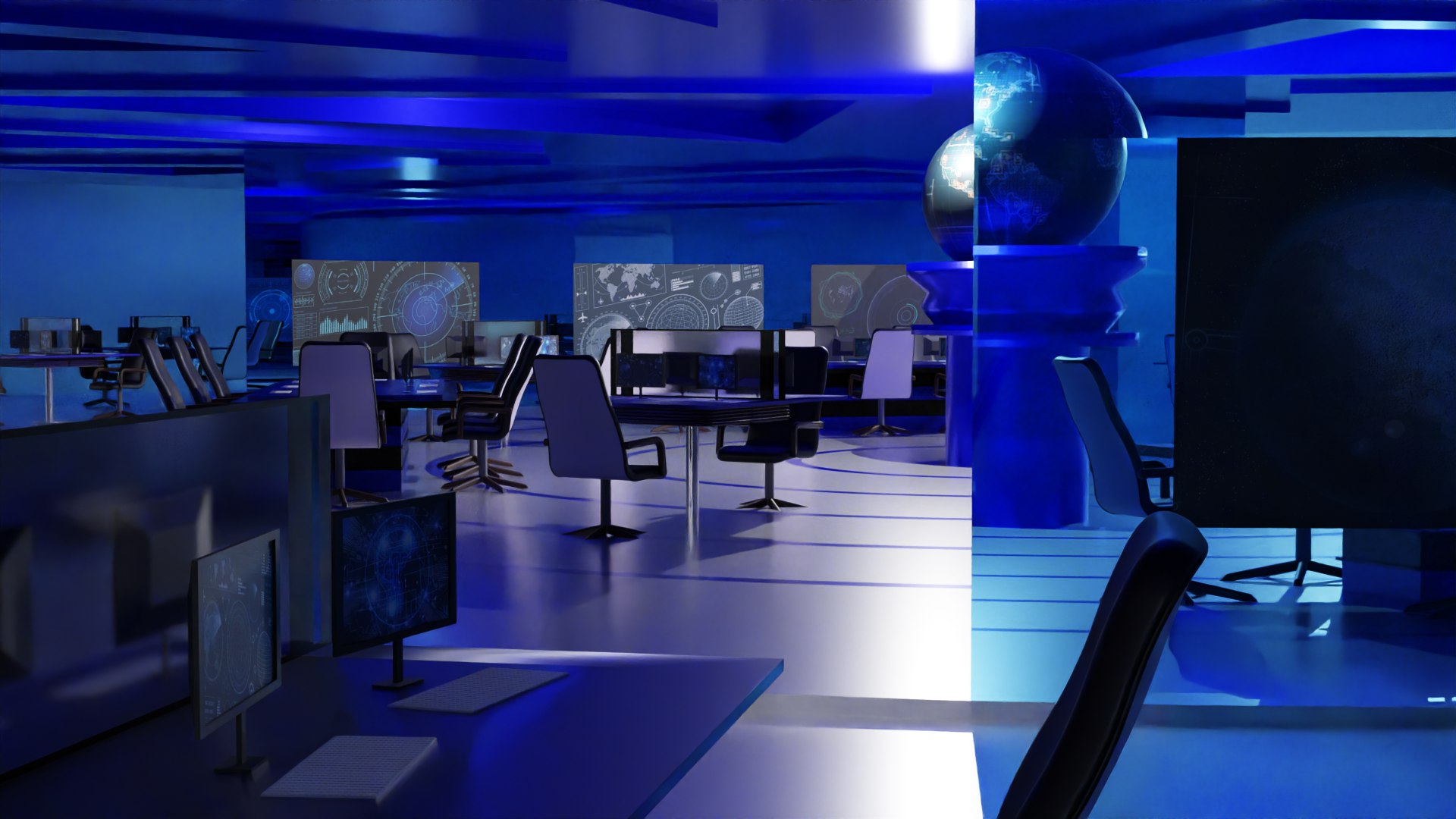 3D Sci-Fi Command Center - TurboSquid 2161391