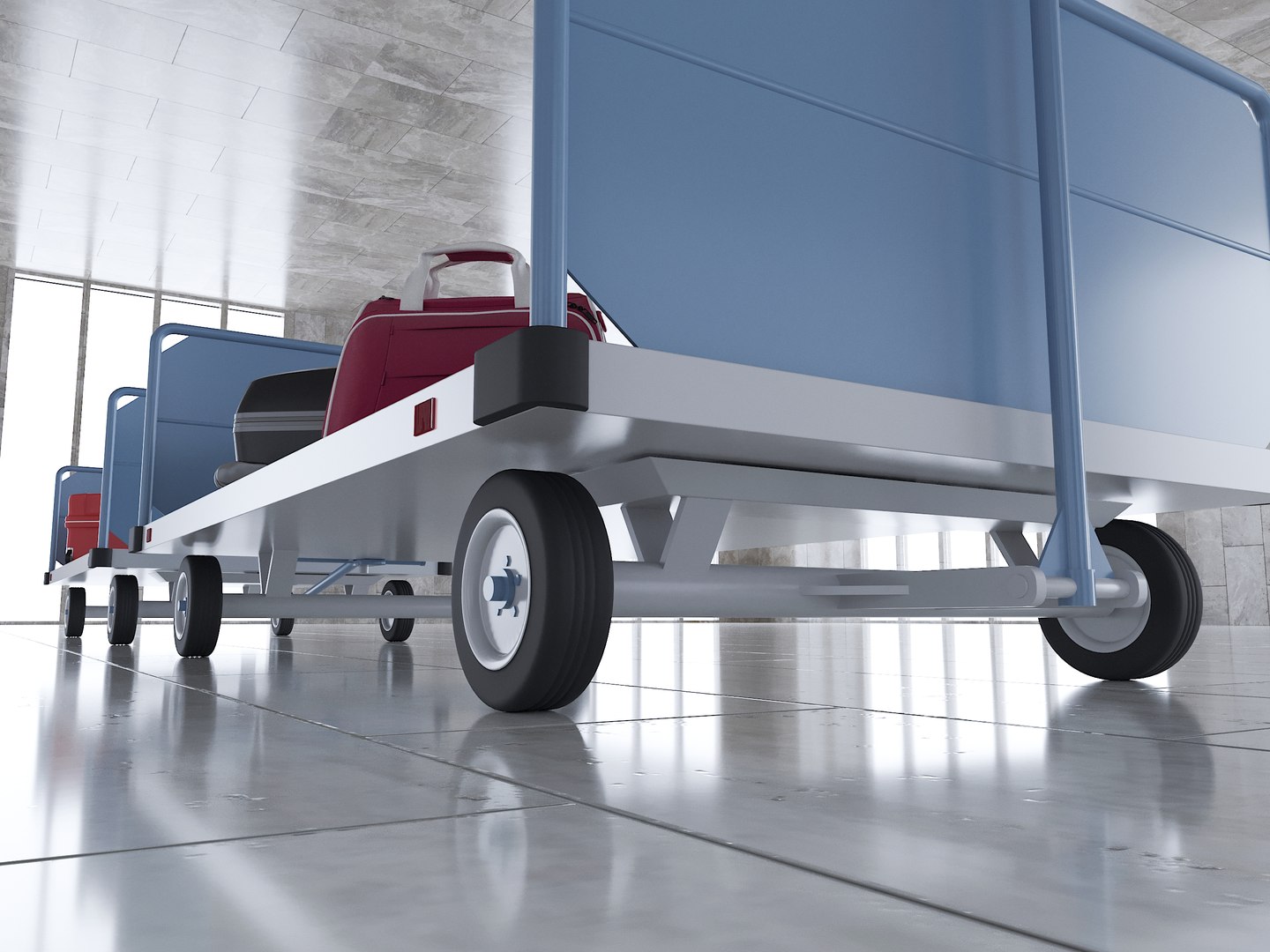 Airport Baggage Carts 3D Model - TurboSquid 1510858